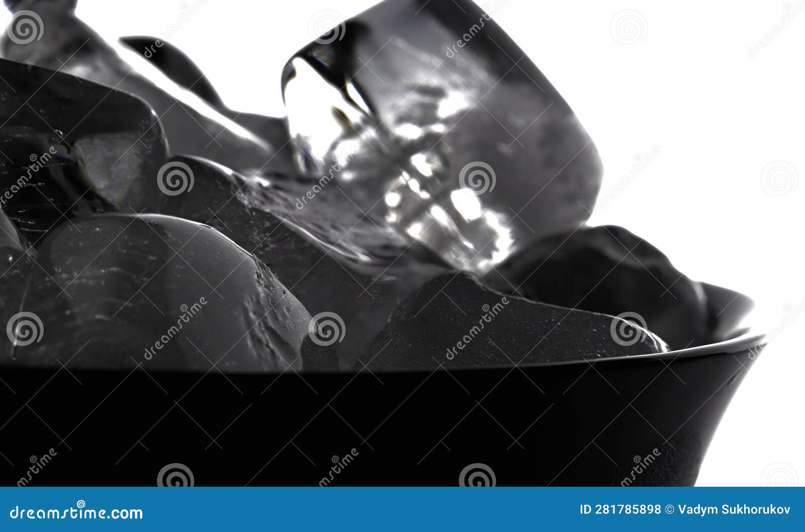 Black Bowl Filled To the Brim with Ice Stock Photo - Image of abstract ...