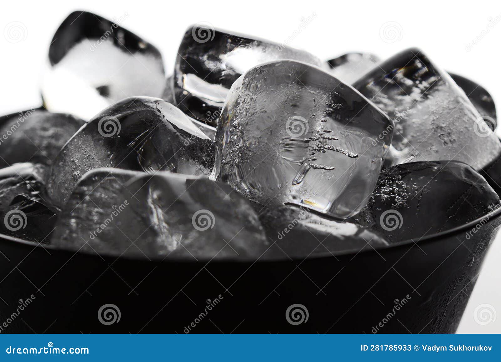 Black Bowl Filled To the Brim with Ice Stock Image - Image of path ...