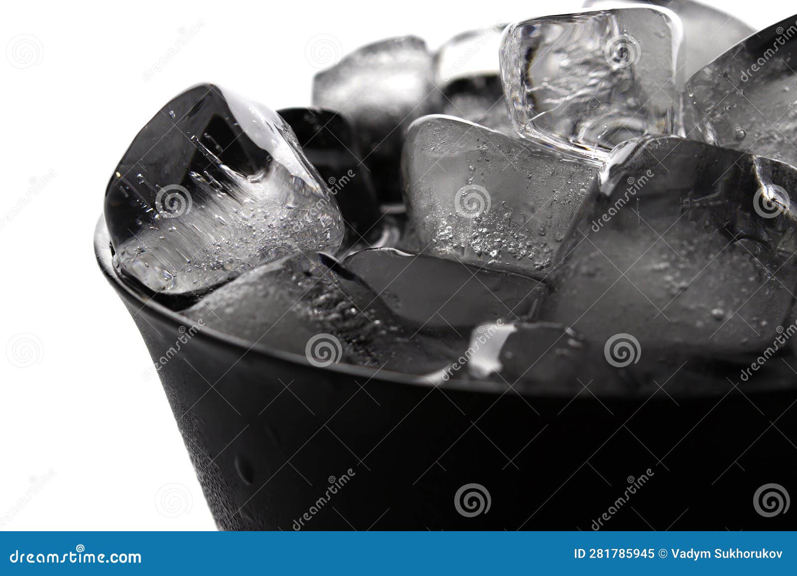 Black Bowl Filled To the Brim with Ice Stock Image - Image of abstract ...