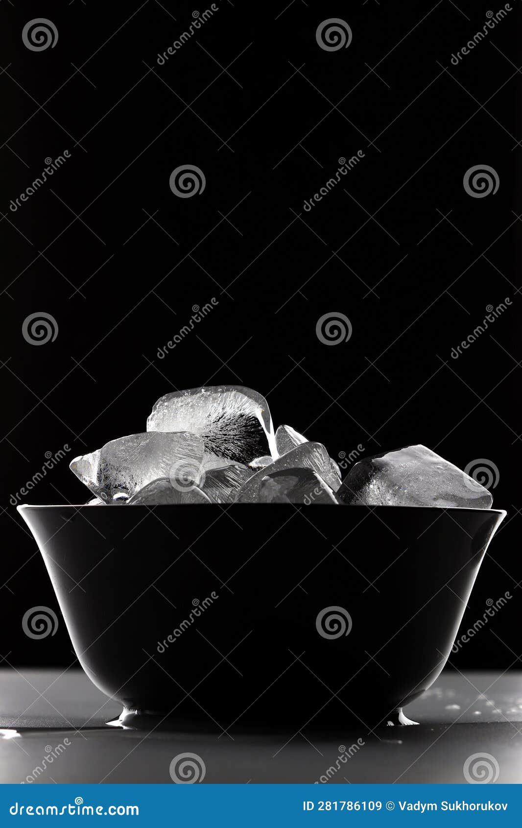 Black Bowl Filled To the Brim with Ice Stock Image - Image of frosty ...