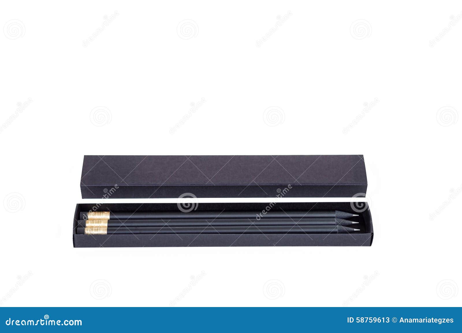 Black Box with Black Pencils Stock Image - Image of writing, black ...