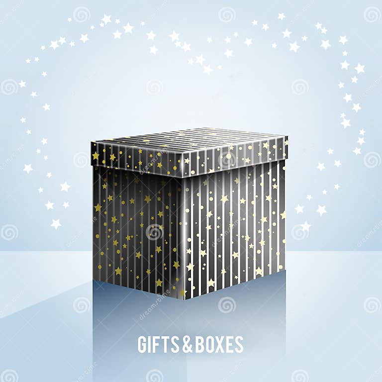 Black Box on Light Blue Background Stock Illustration - Illustration of ...