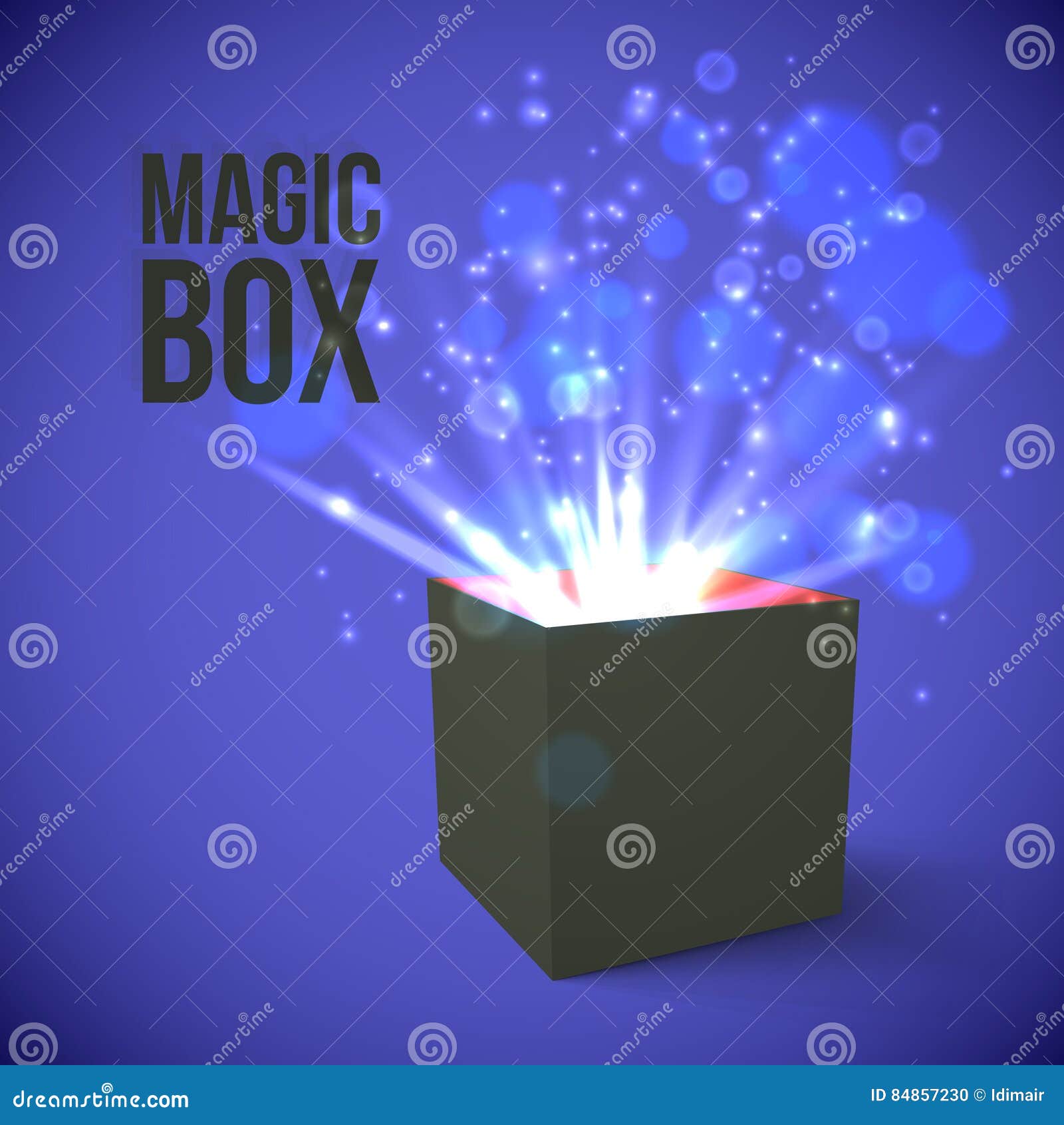 Black Box with Magic Lights Vector Stock Vector - Illustration of light ...