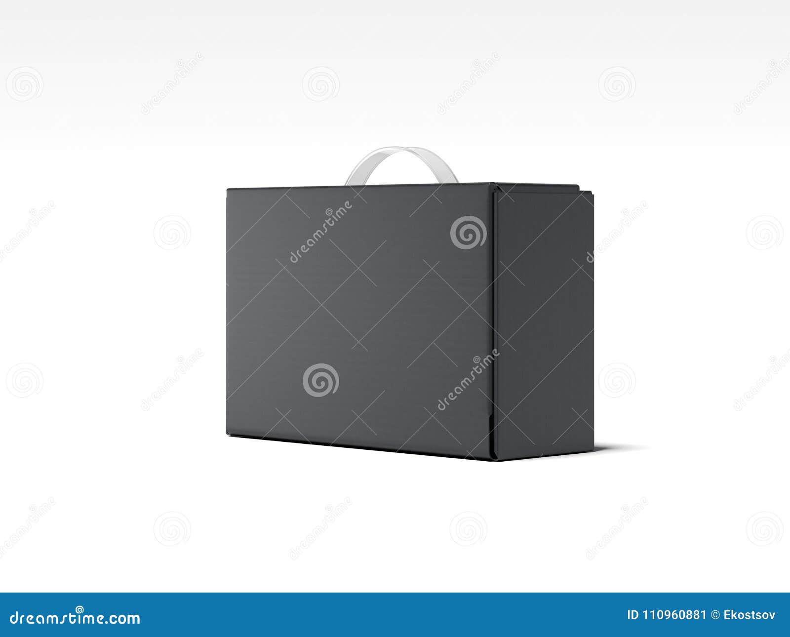 Black Box Package with Transparent Handle . 3d Rendering Stock ...