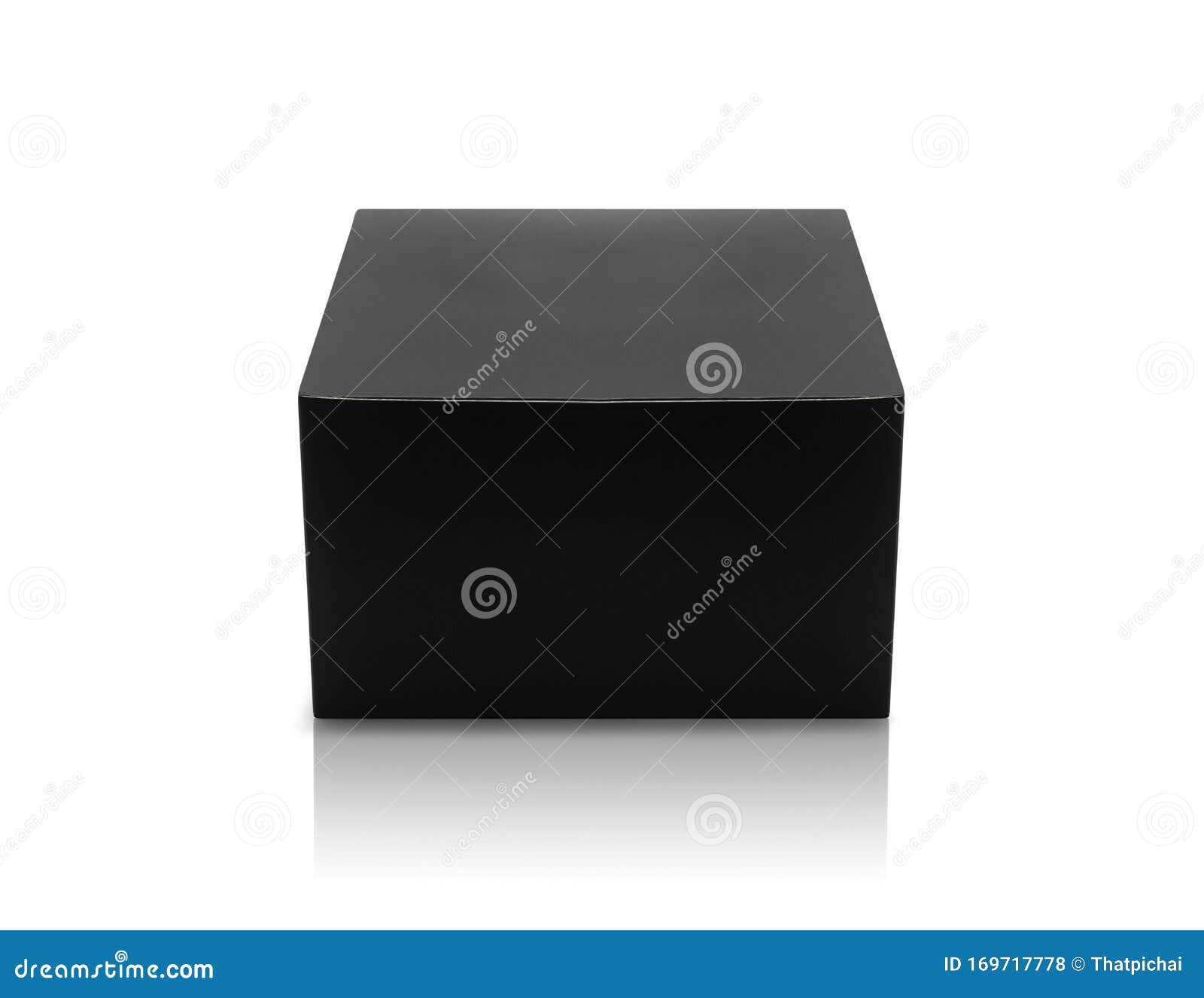 Black Box Product Packaging in Front View Isolated on White Background ...