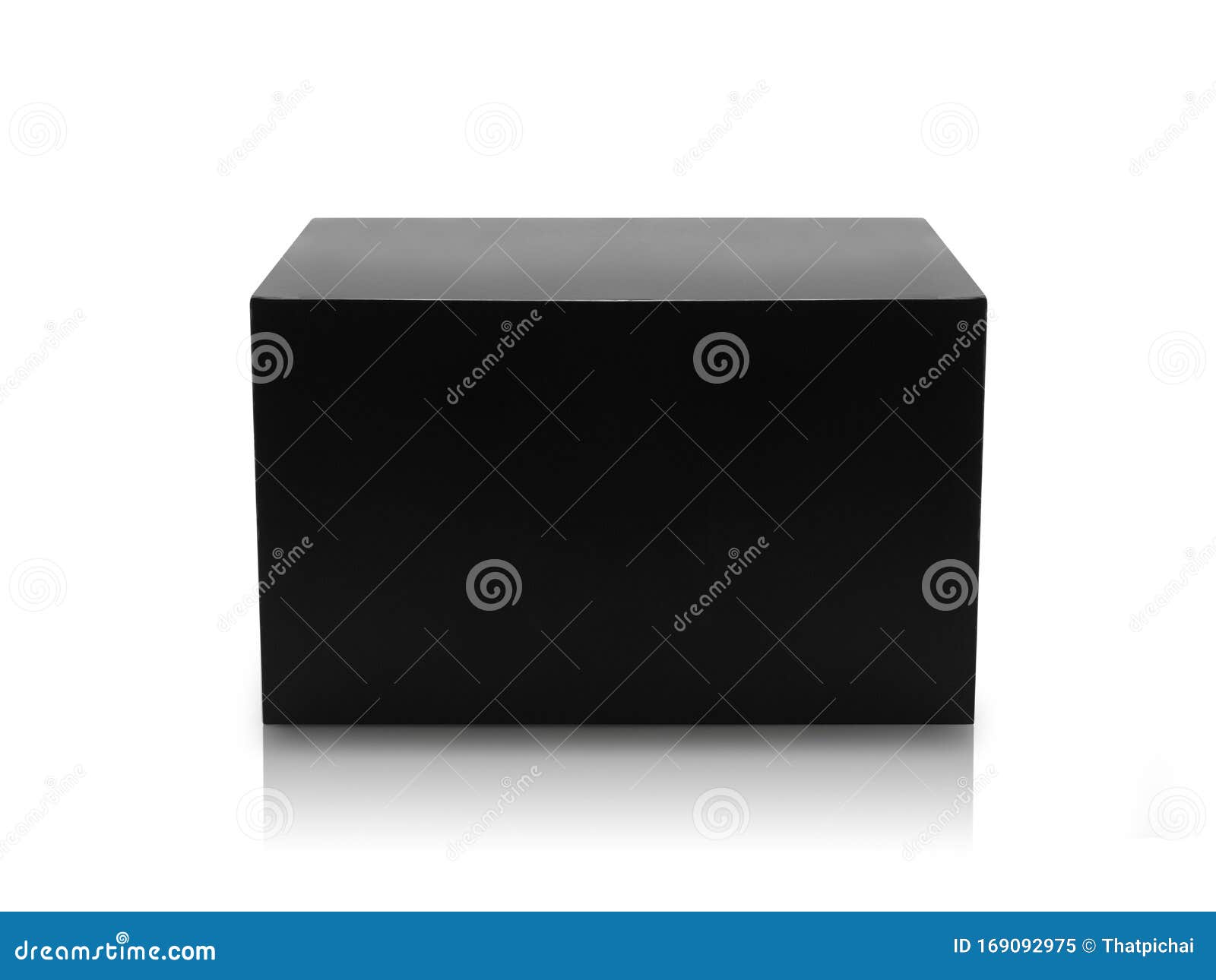Black Box Product Packaging in Front View Isolated on White Background ...