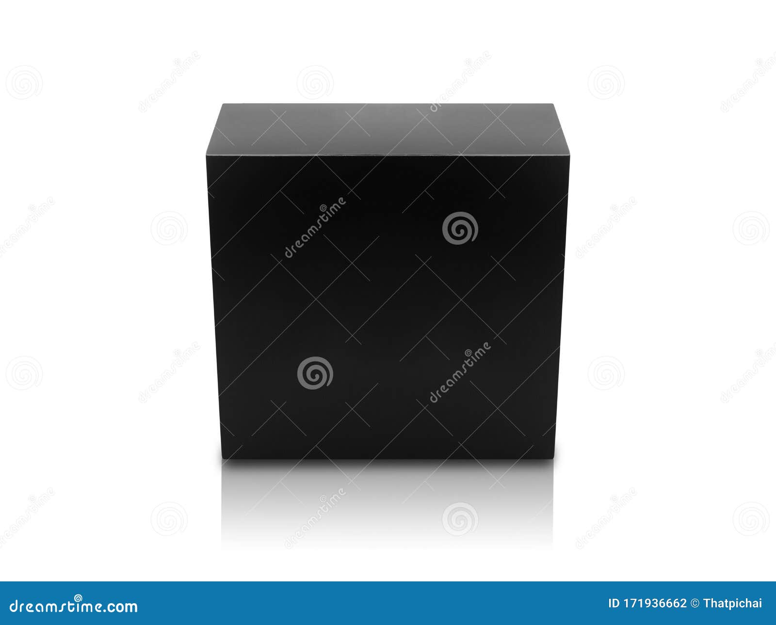 Black Box Product Packaging in Front View Isolated on White Background ...
