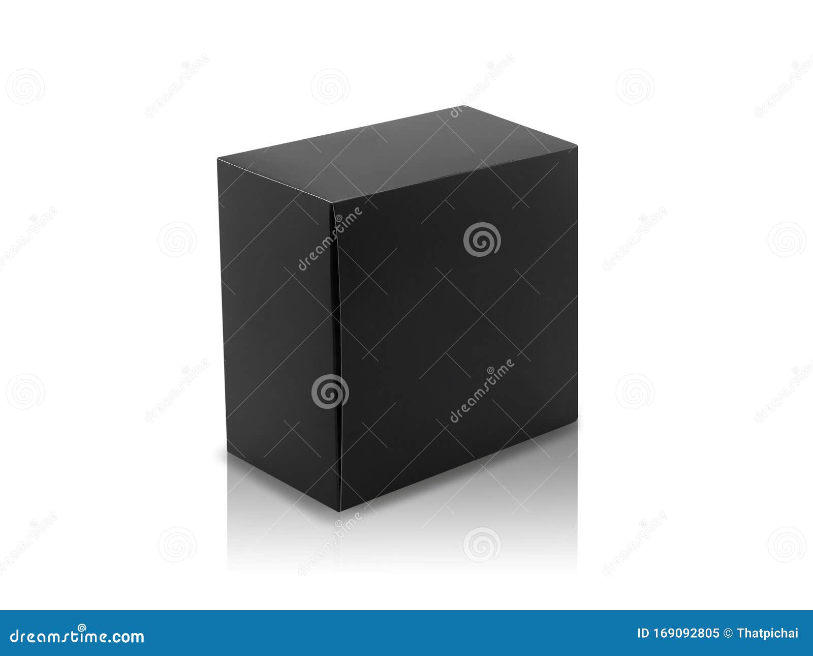 Black Box Product Packaging in Side View Isolated on White Background ...