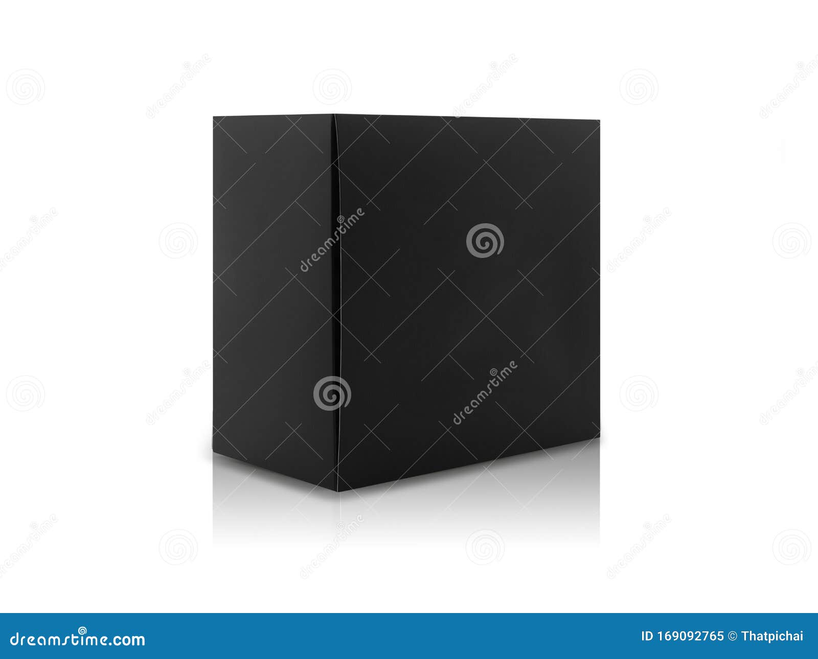Black Box Product Packaging in Side View Isolated on White Background ...