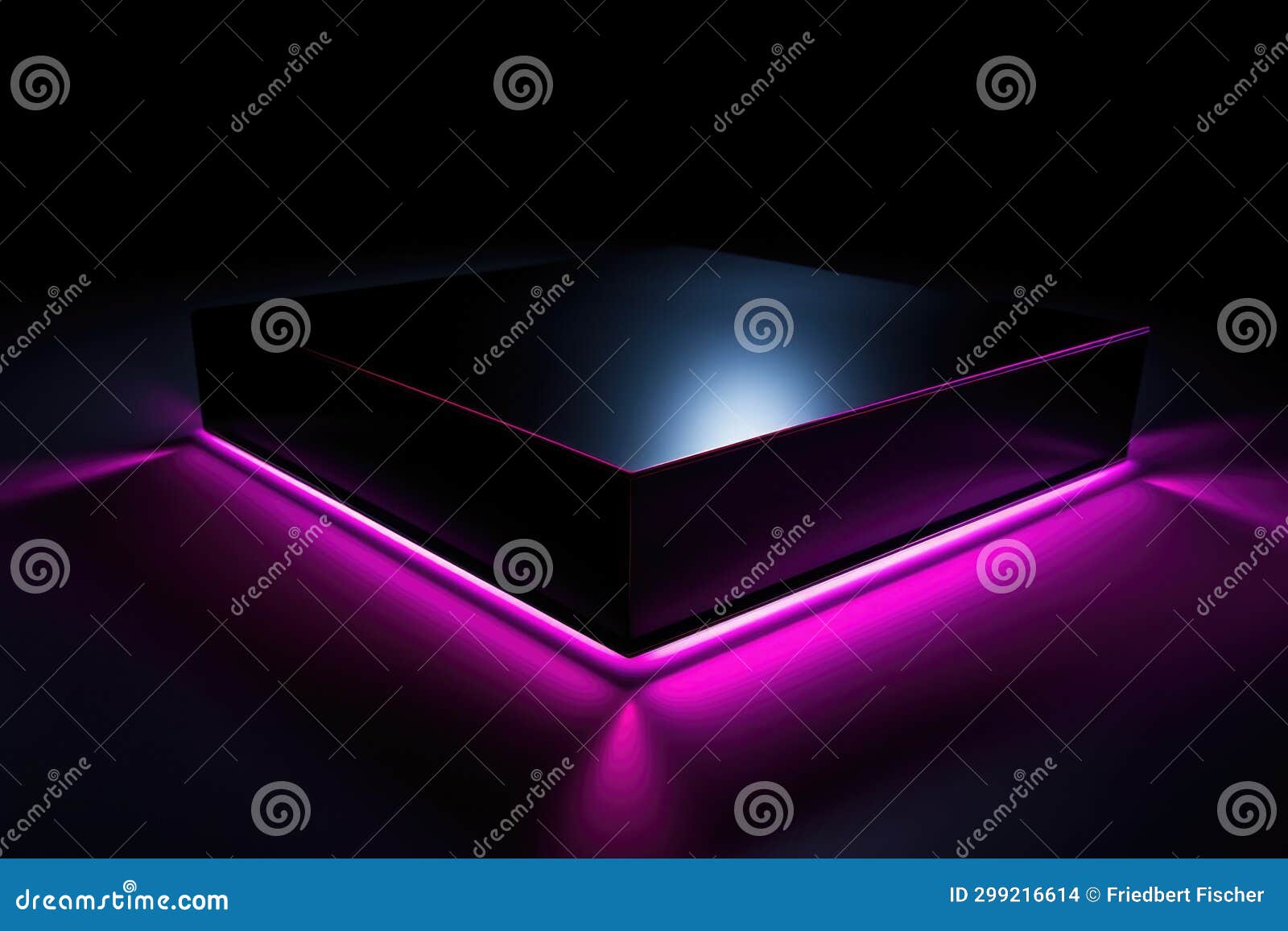 A Black Box with a Purple Light Underneath it Stock Illustration ...