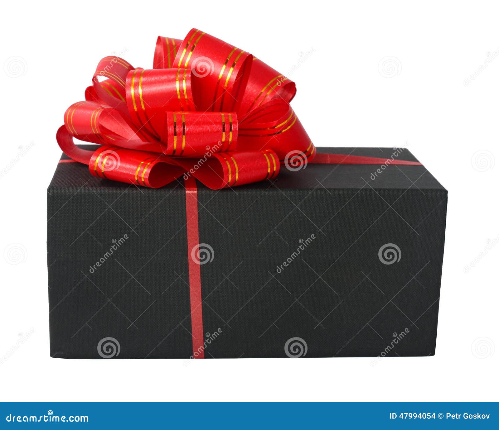 Black box with a red bow stock photo. Image of ribbon - 47994054