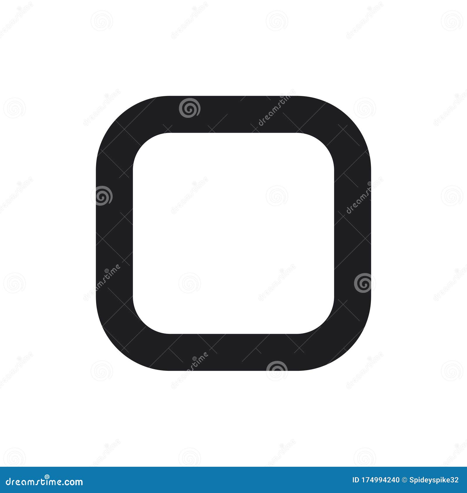 Black Box with Rounded Edge. Vector Illustration Stock Vector ...