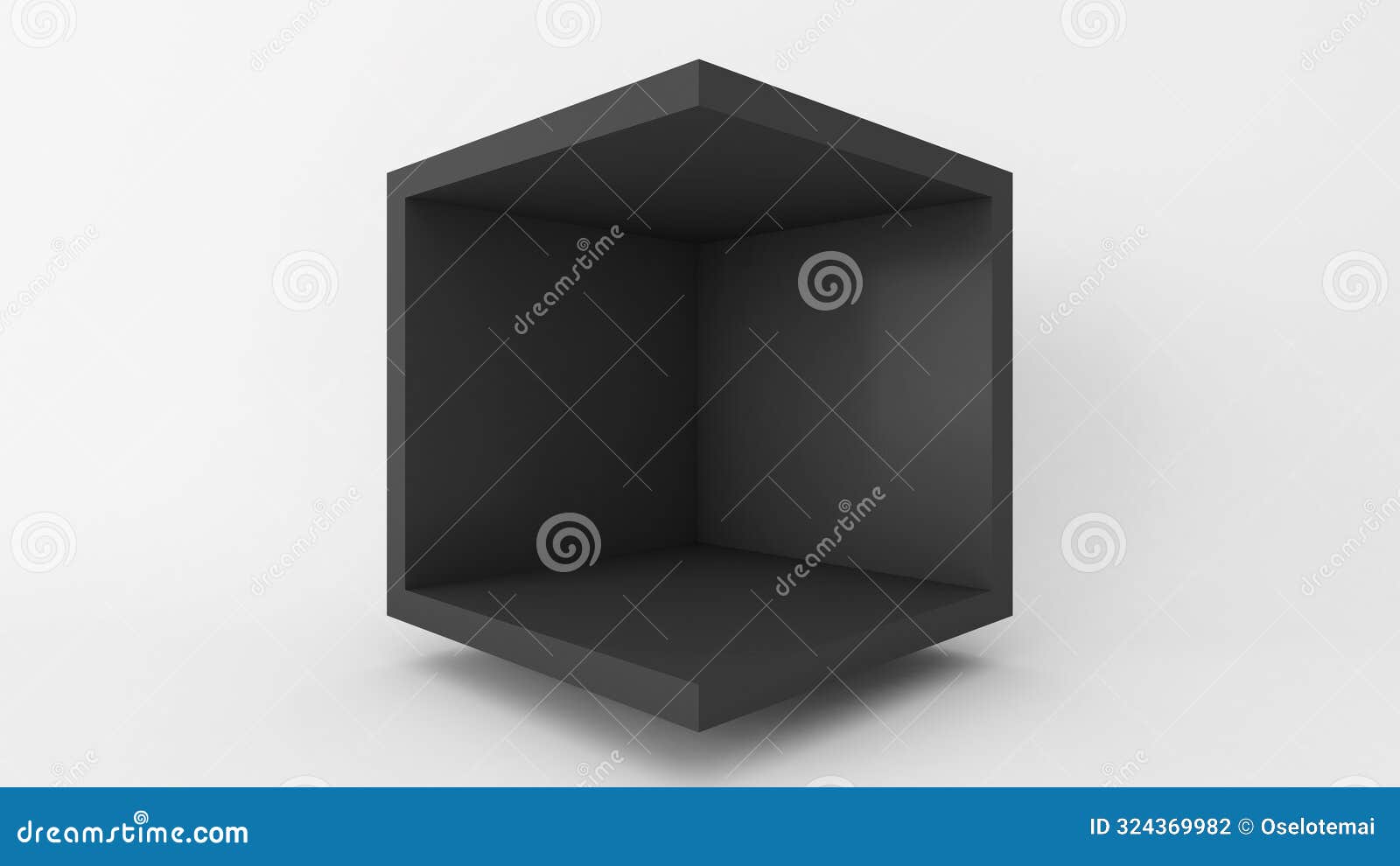 Black Box-shaped Room on a White Background. ,3d Rendering Stock ...