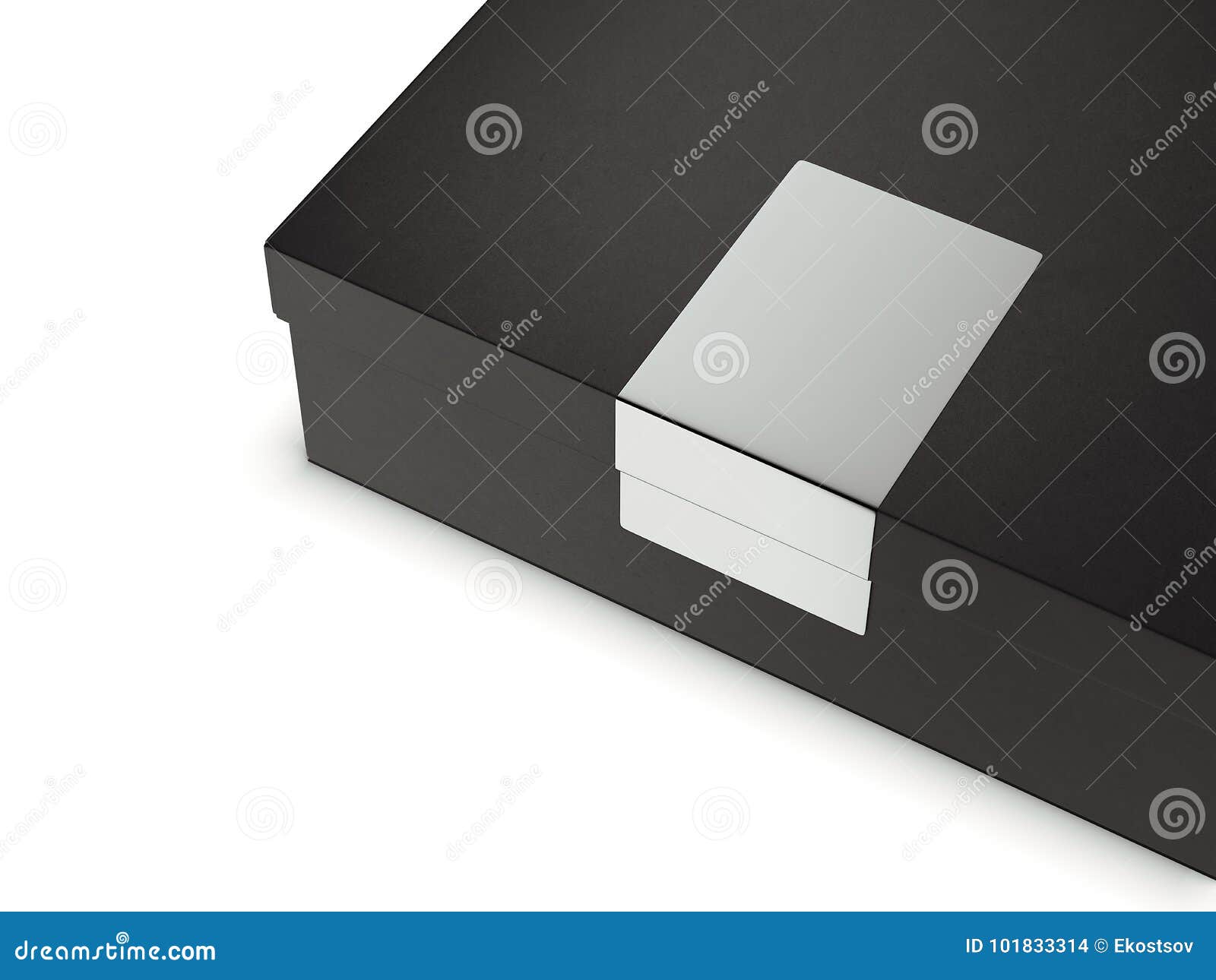 Black Box with Silver Sticker. 3d Rendering Stock Illustration ...