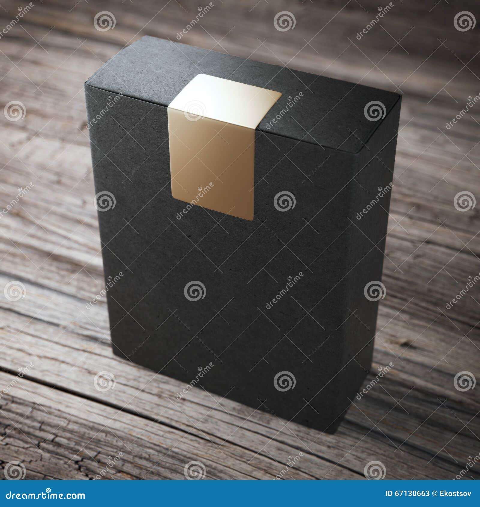 Black box with sticker stock image. Image of matt, label - 67130663