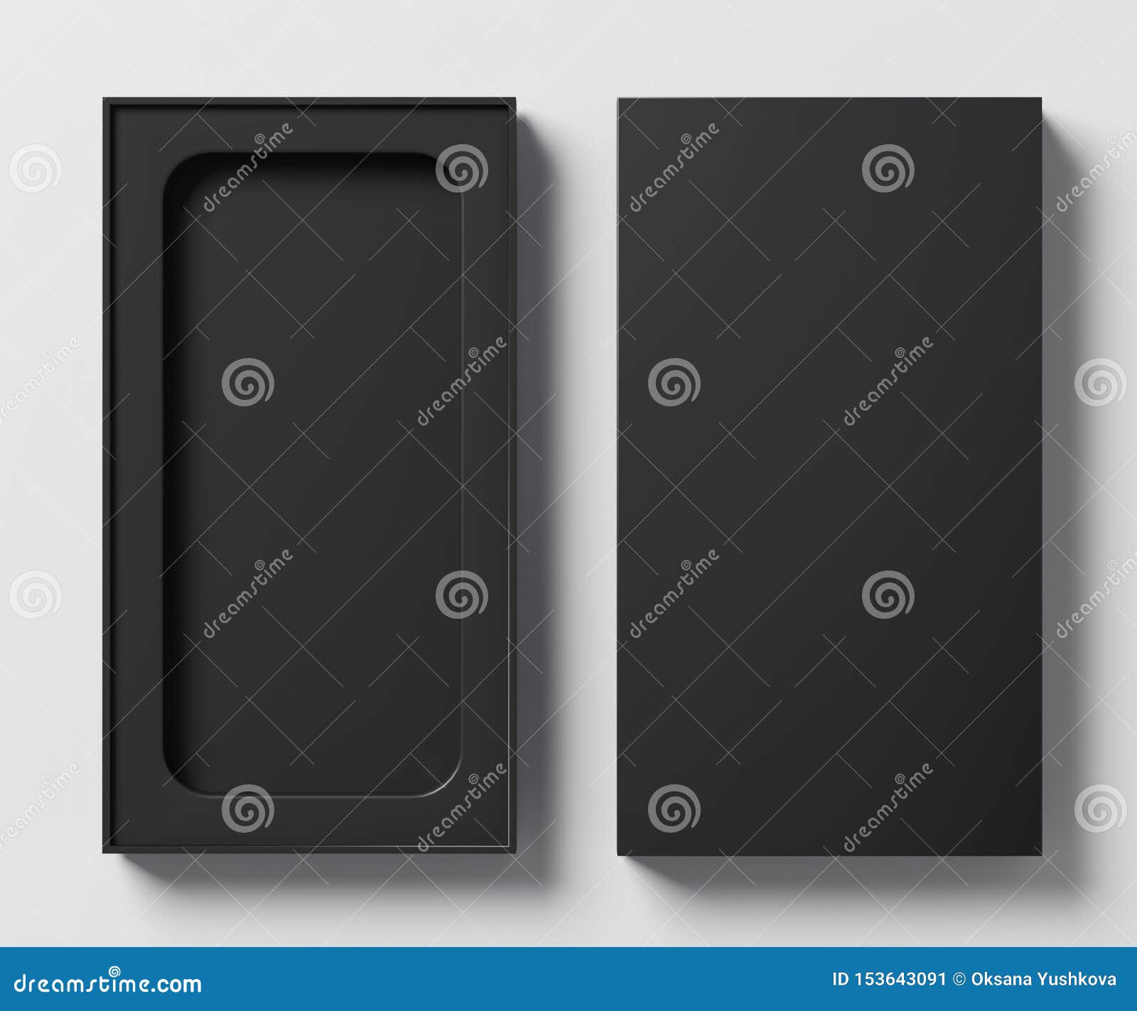 Black Box Template for Phone - 3D Illustration Stock Illustration ...