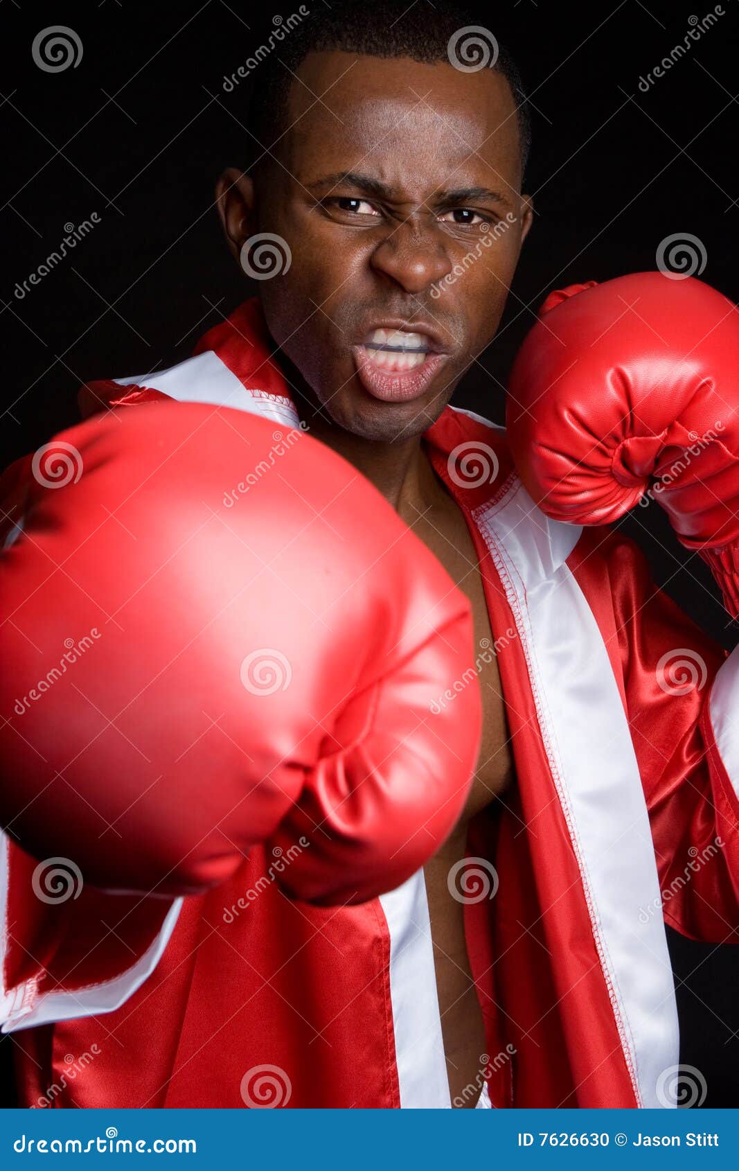 Black Boxing Man stock photo. Image of professional, face - 7626630