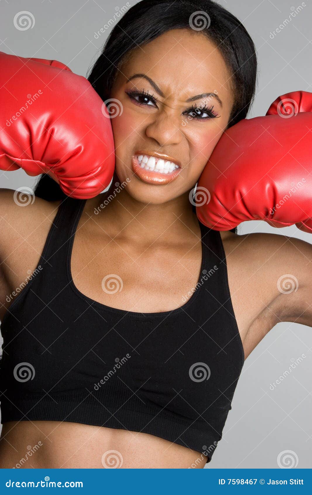 Black Boxing Woman stock image. Image of exercising, fitness - 7598467