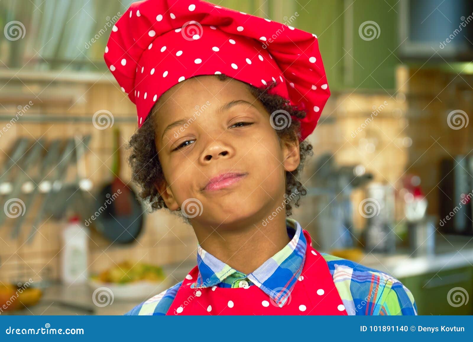 Black boy in chef hat. stock photo. Image of kitchen - 101891140