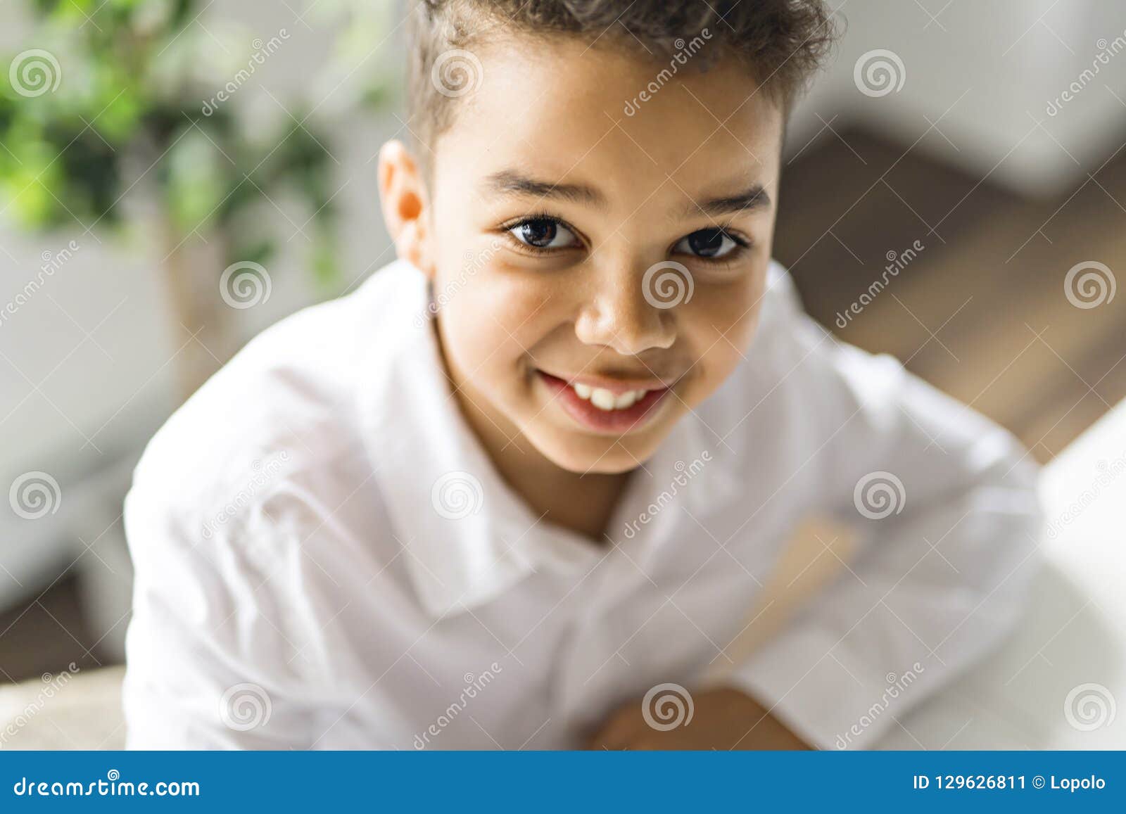 A Cute Black Boy Doing Homework at Home Stock Image - Image of ...