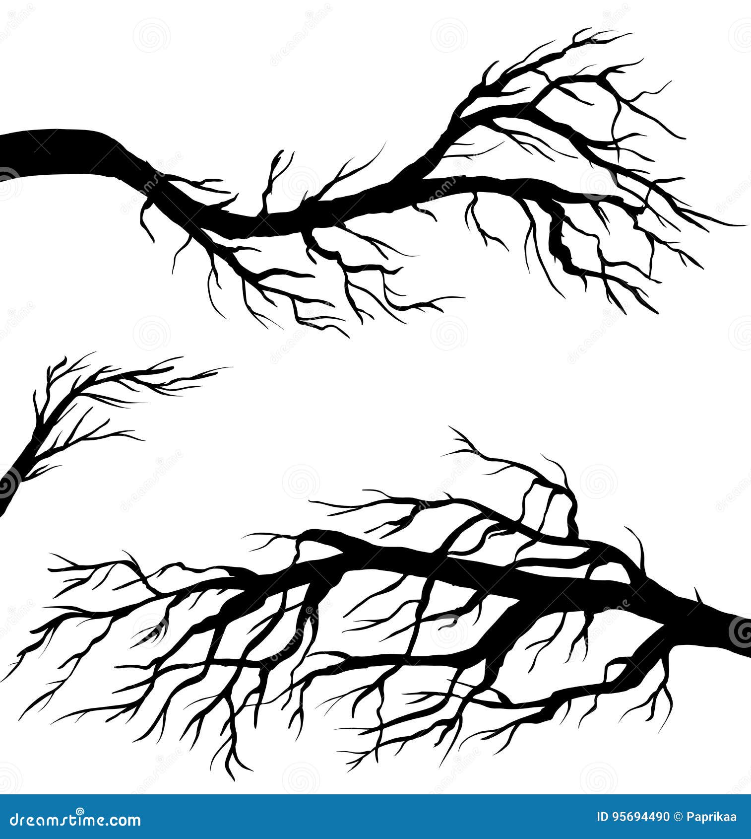 Black branch set stock vector. Illustration of frame - 95694490