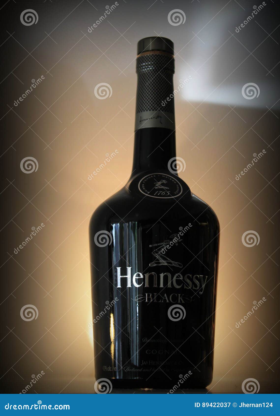 Black brandy bottle editorial photography. Image of background - 89422037
