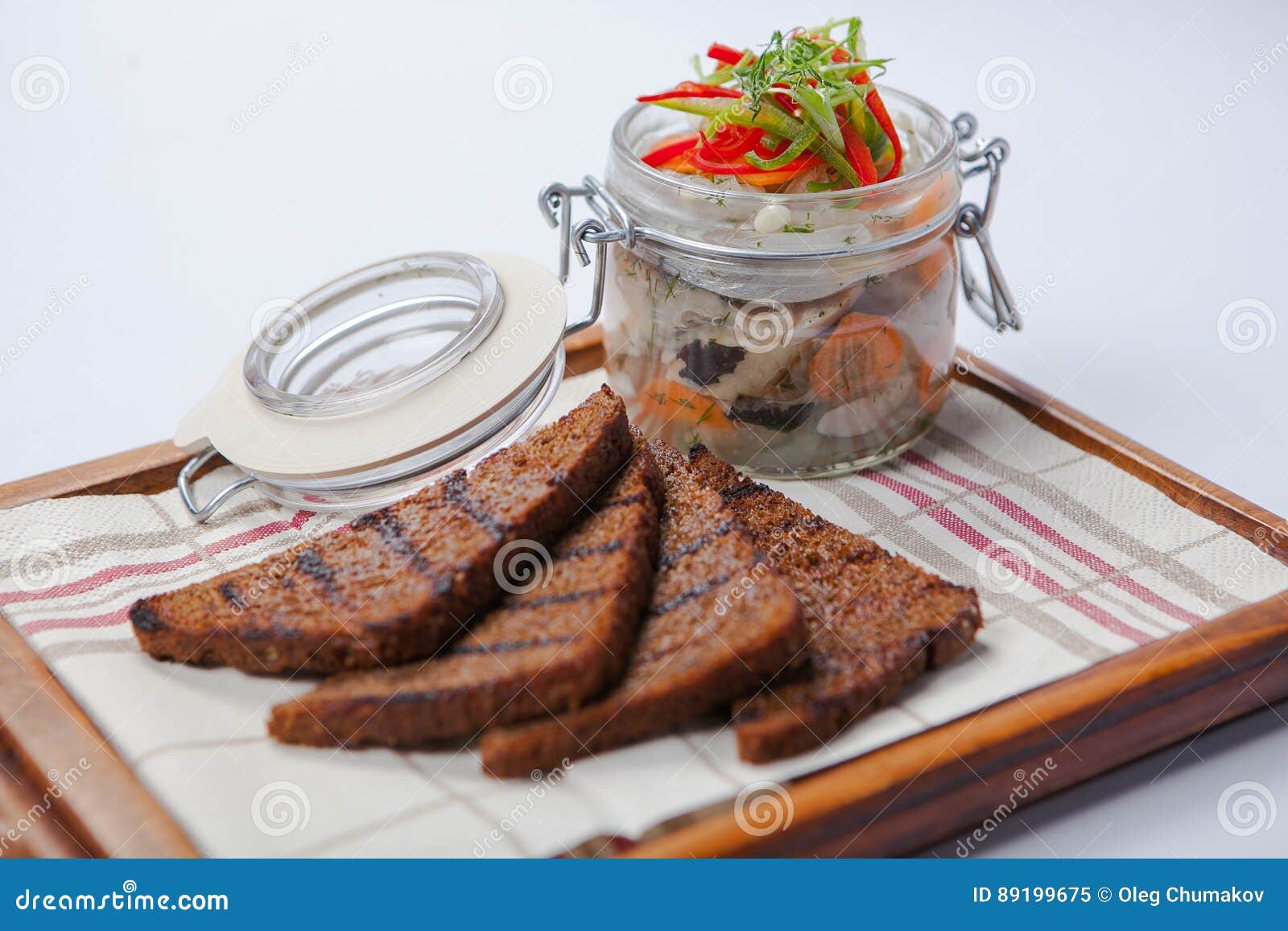 Black Bread and Herring in Glass Gar Stock Image - Image of cuisine ...