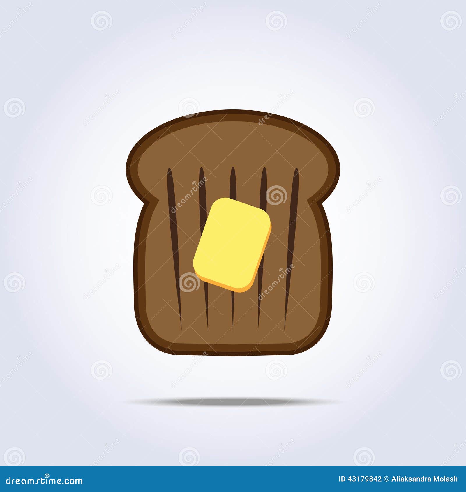 Black Bread Toast Icon with Butter Stock Vector - Illustration of ...