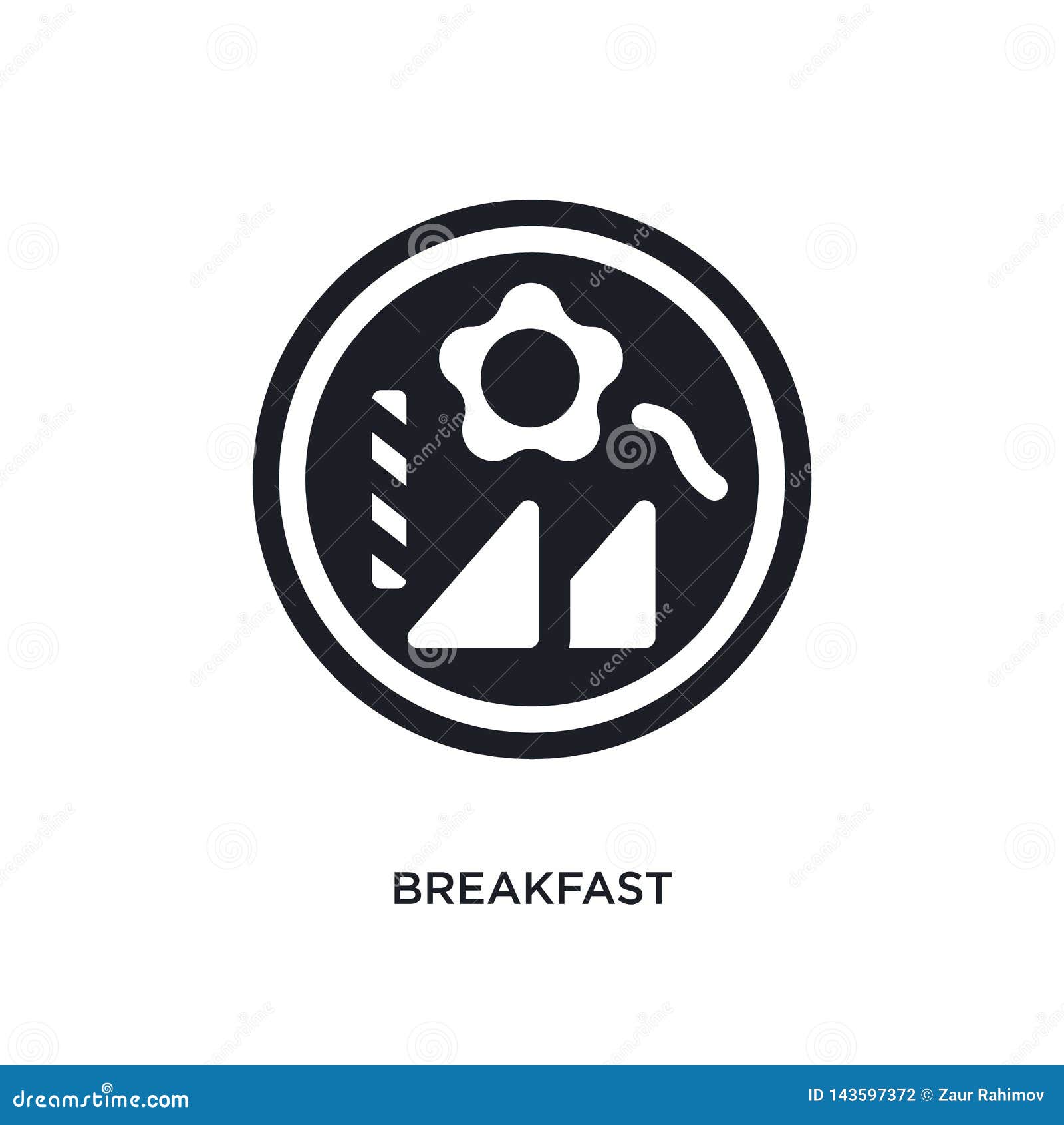 Black Breakfast Isolated Vector Icon. Simple Element Illustration from ...