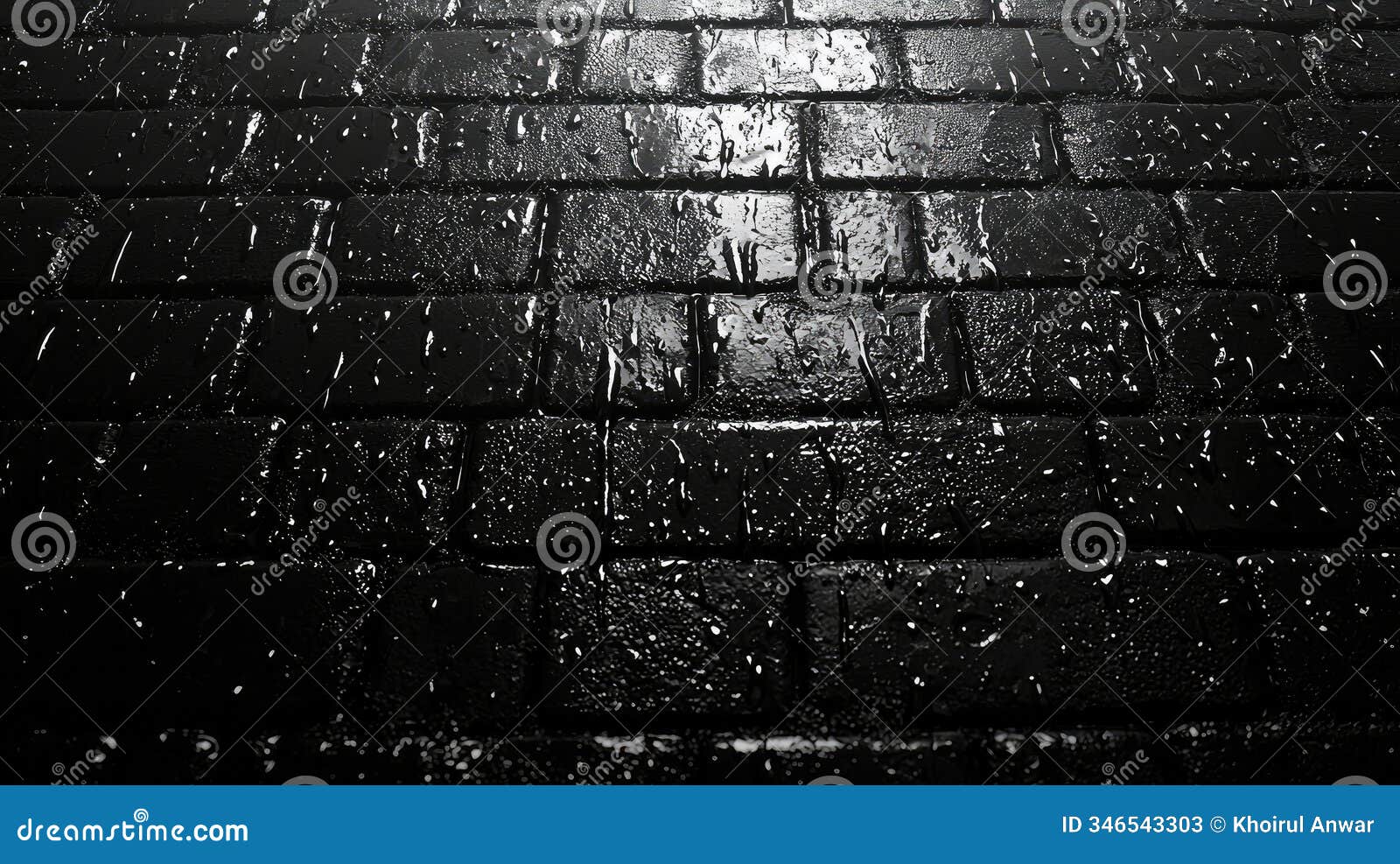 Black Brick Wall Background with Raindrops Stock Image - Image of dark ...