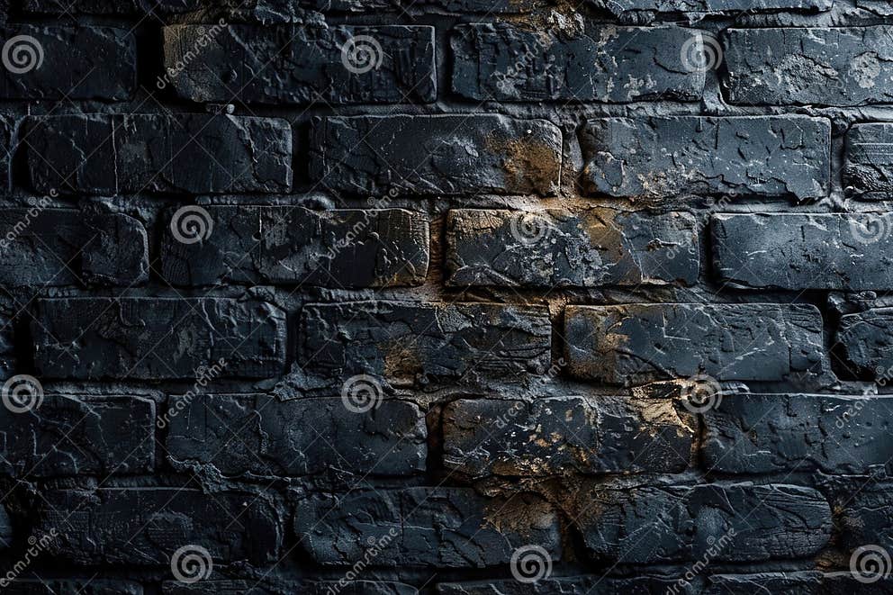 A Black Brick Wall with Rust, Suitable for Industrial Themes Stock ...