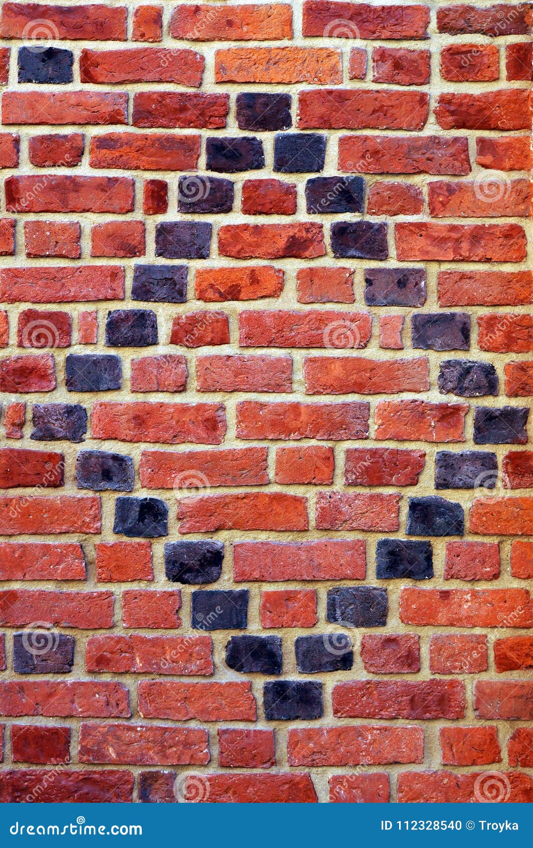 Black Bricks Pattern on Red Brick Wall. Stock Photo - Image of ornament ...
