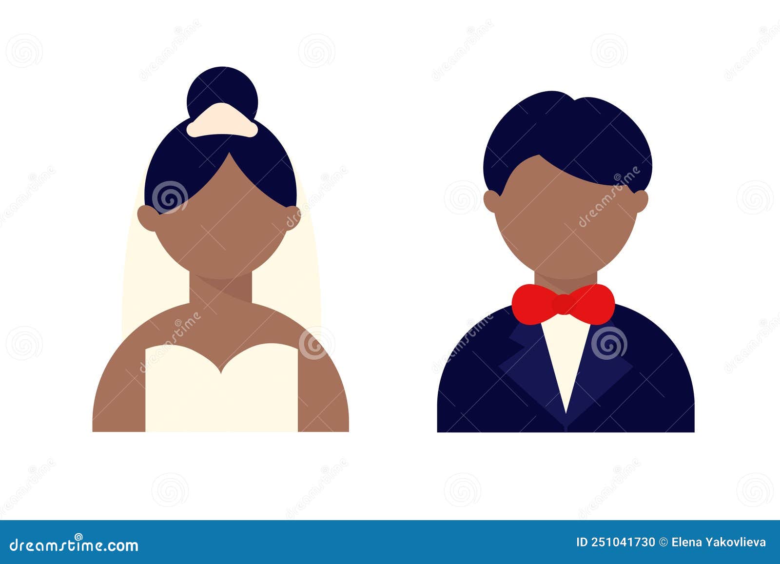 Black Bride and Groom. Vector Illustration Stock Vector - Illustration ...