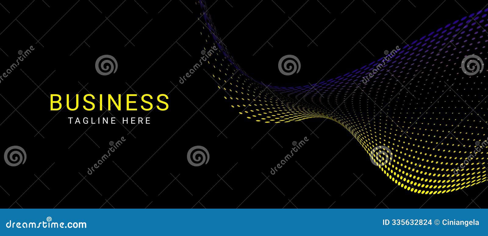 Black and Bright Yellow Abstract Flowing Geometric Technology Banner ...