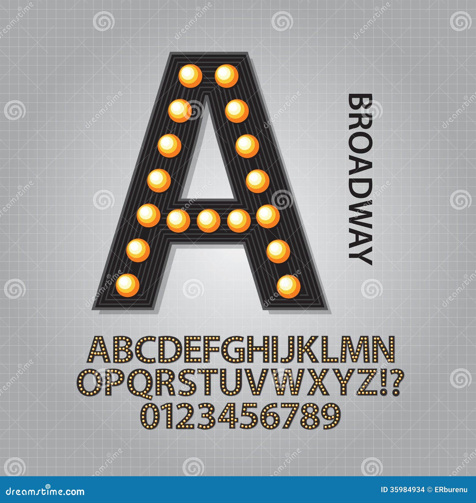 Set Of Black Broadway Light Bulb Alphabet Royalty-Free Stock Photo ...