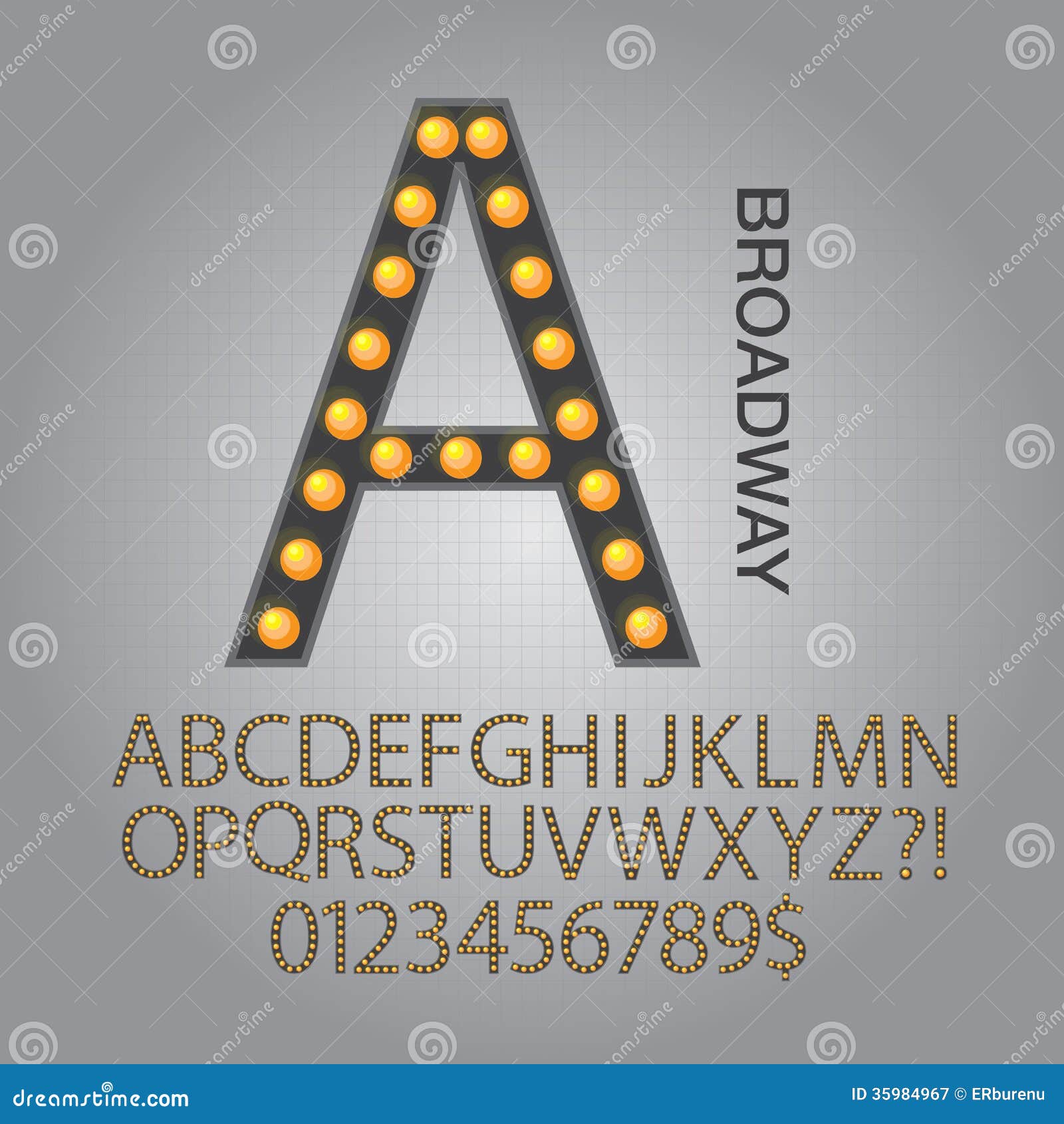 Set Of Black Broadway Light Bulb Alphabet Royalty-Free Stock Photo ...