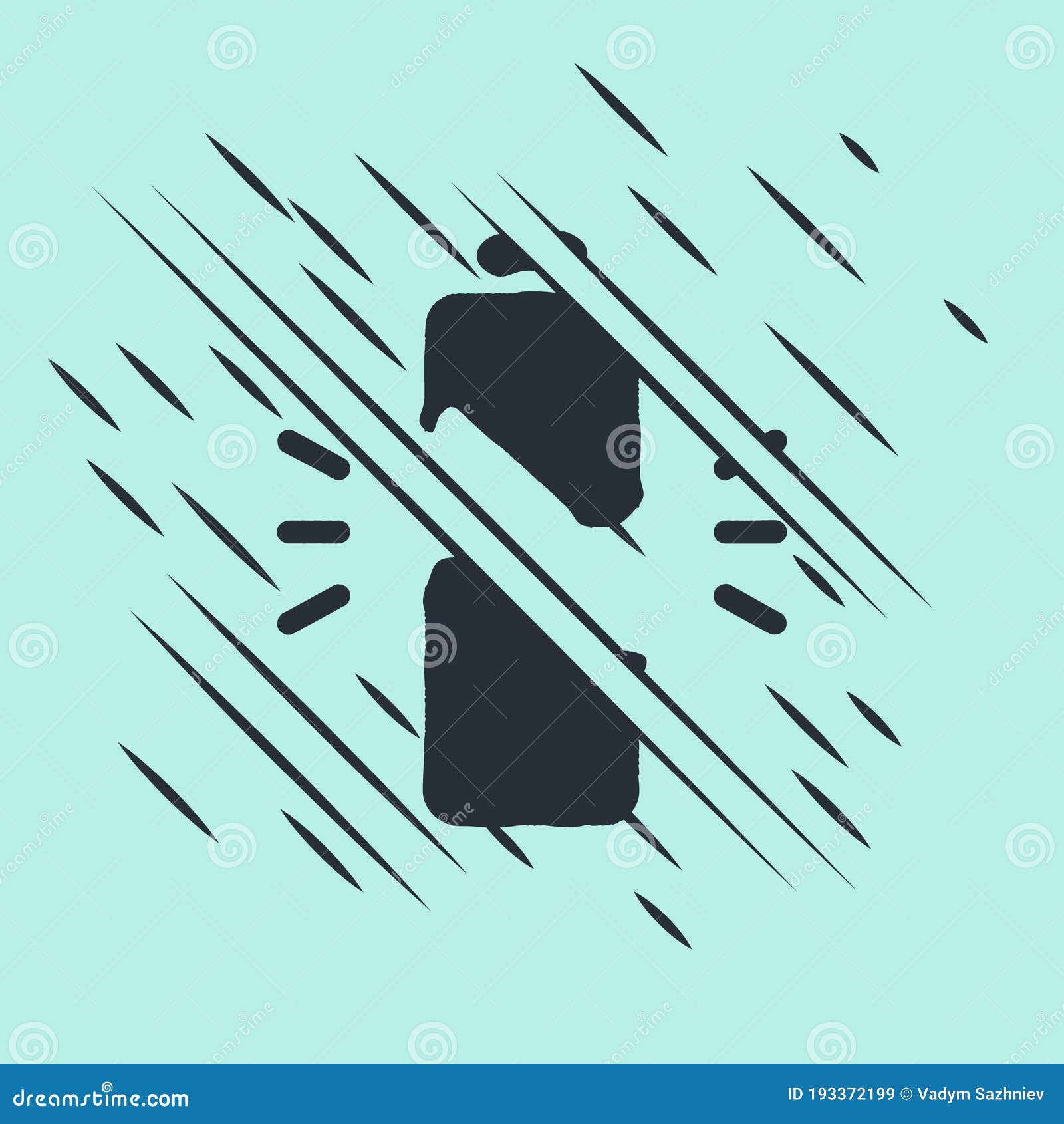 Black Broken Battery Icon Isolated on Green Background. Glitch Style ...