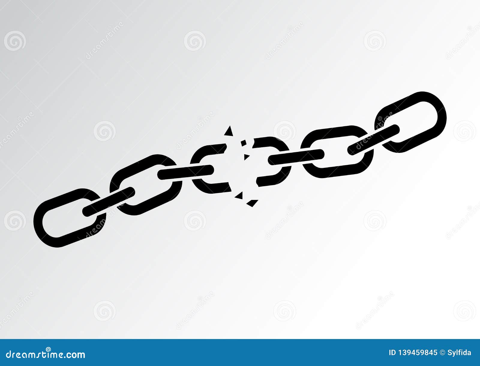Black Broken Chain. Vector Illustration Stock Illustration ...
