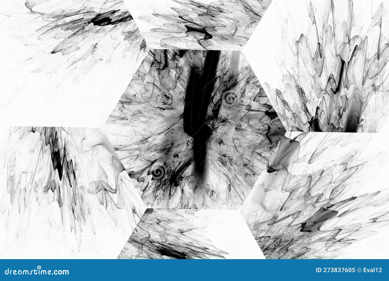 Black Broken Pattern of Curved Shapes and Waves on a White Background ...