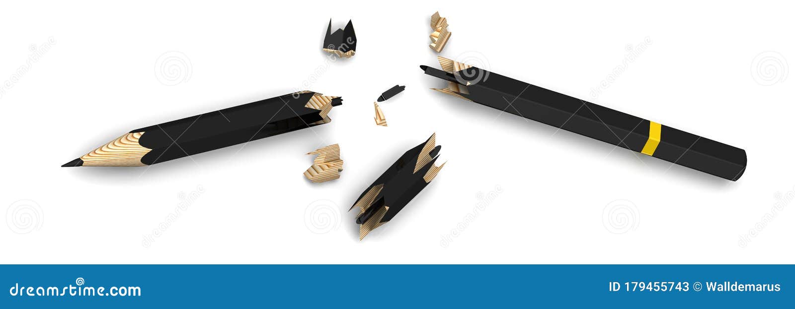 One broken pencil stock illustration. Illustration of pieces - 179455743