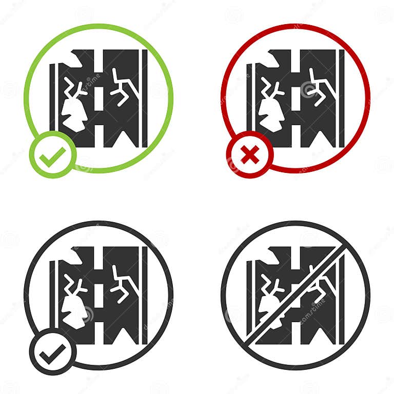 Black Broken Road Icon Isolated on White Background. Circle Button ...