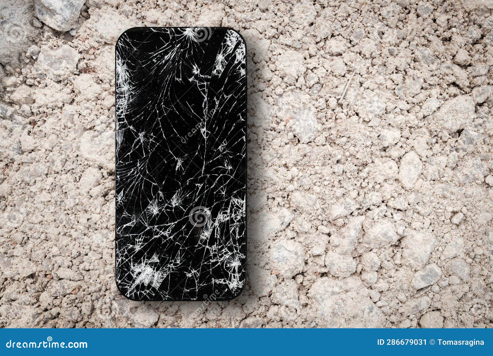 Black Broken Touch Screen Phone Stock Image - Image of black, accident ...