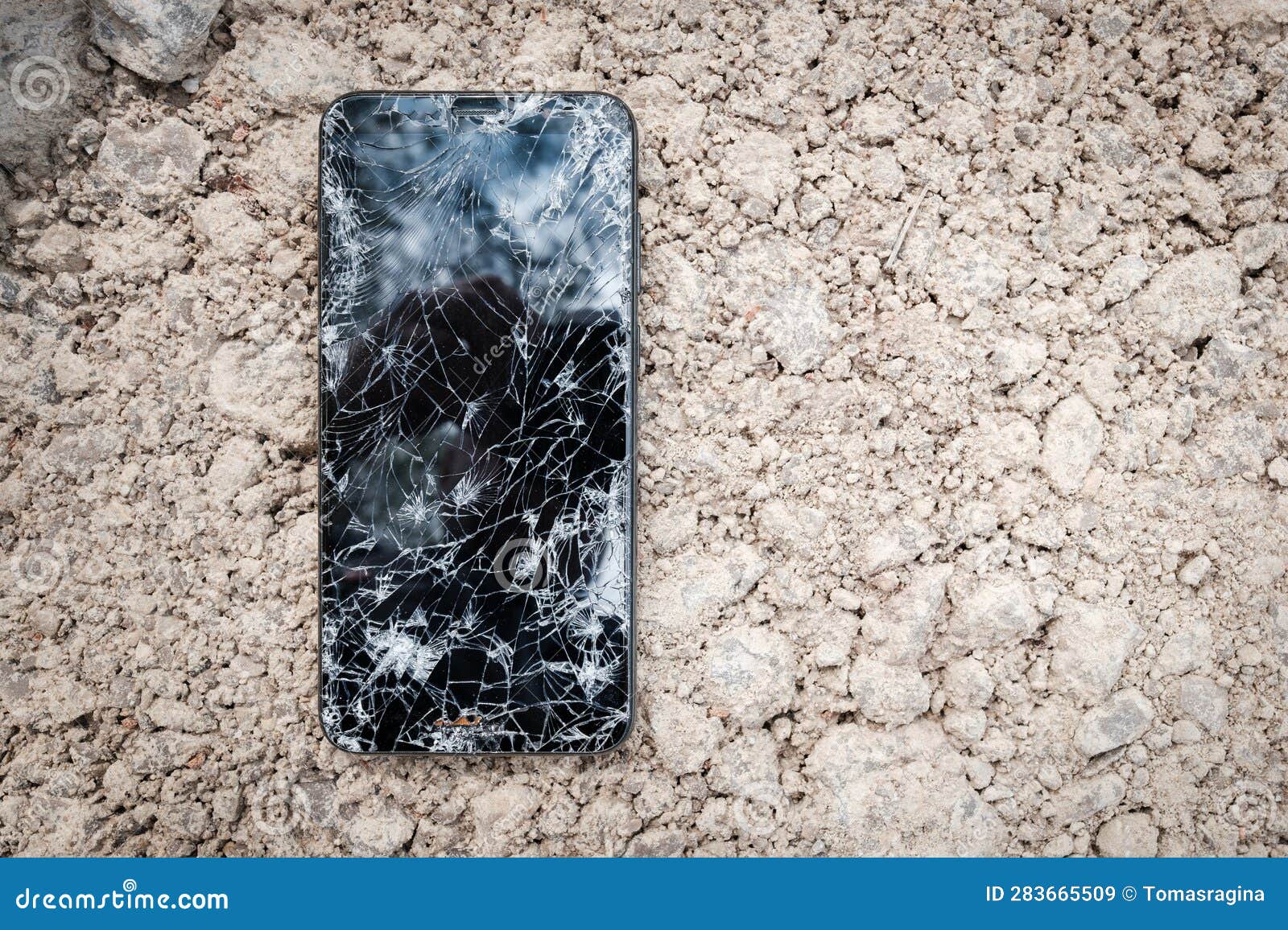 Broken Touch Screen Phone with Cracked Screen Stock Image - Image of ...