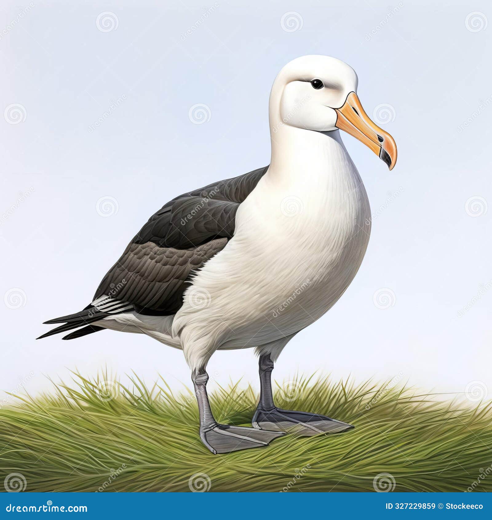 Late Afternoon Golden Hour Albatross Portrait on White Background Stock ...