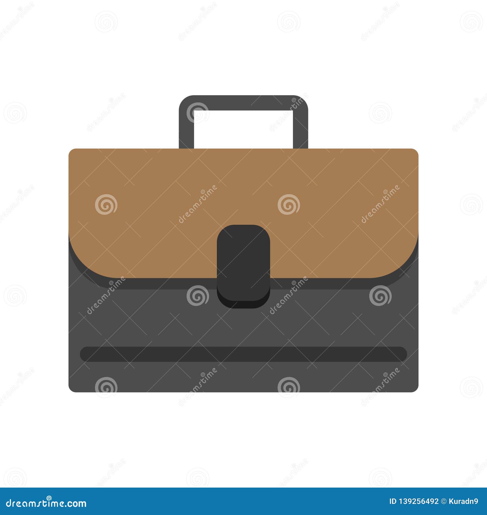 Black and Brown Briefcase Icon in Flat Design Stock Vector ...