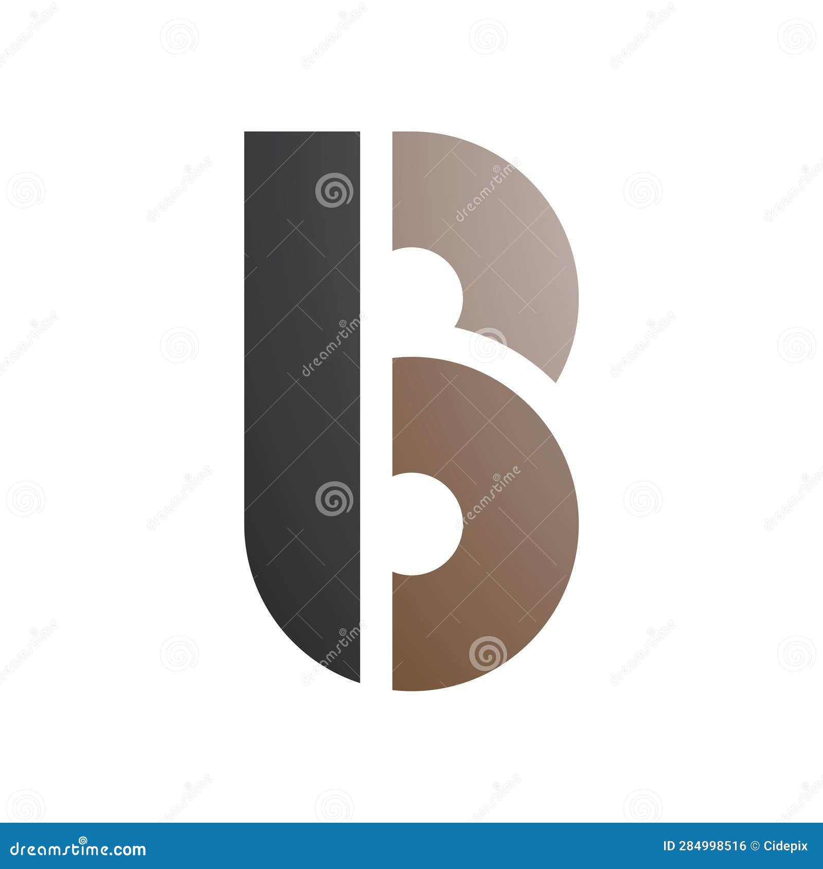 Black and Brown Round Disk Shaped Letter B Icon Stock Vector ...