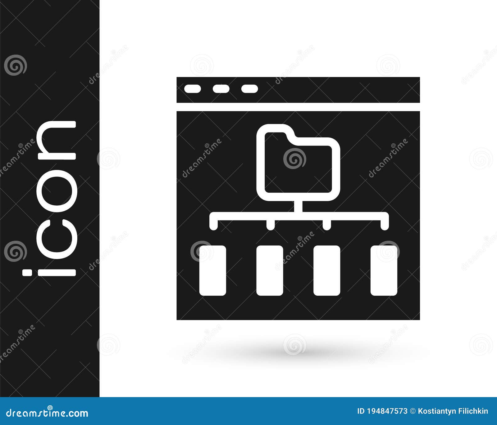 Black Browser With Question Mark Icon Isolated On Yellow Background ...