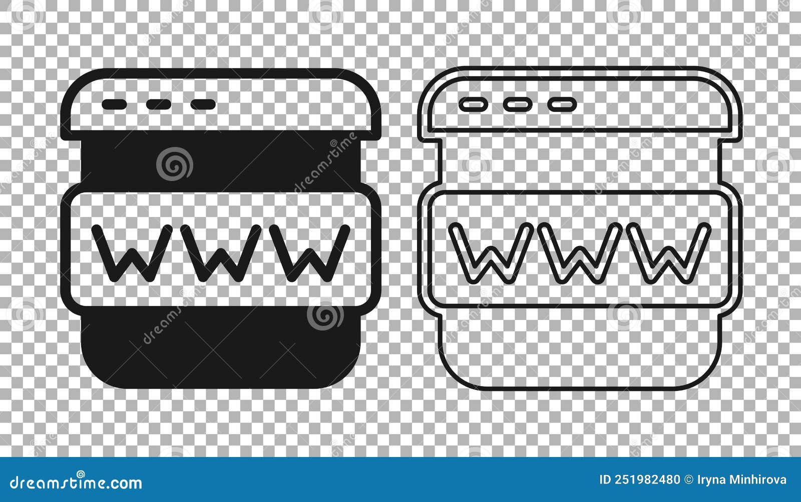 Black Browser Window Icon Isolated on Transparent Background. Vector ...