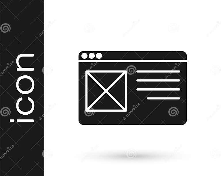 Black Browser Window Icon Isolated on White Background. Vector Stock ...