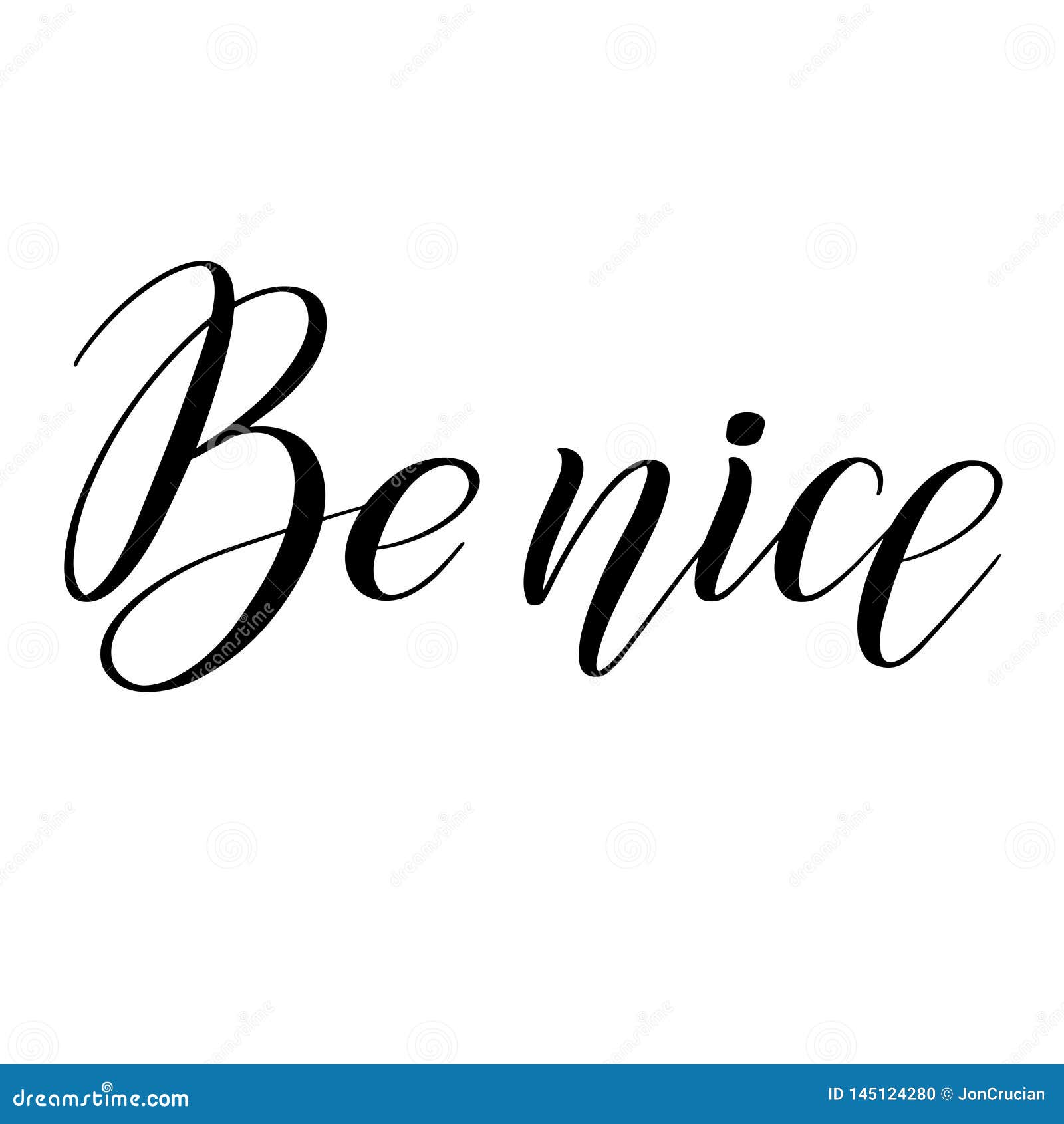 Be Nice. Bounce Hand Lettering. Stock Vector - Illustration of ...
